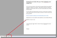 Posting Source Code with your free wordpress.com blog – Duh! Microsoft did it again