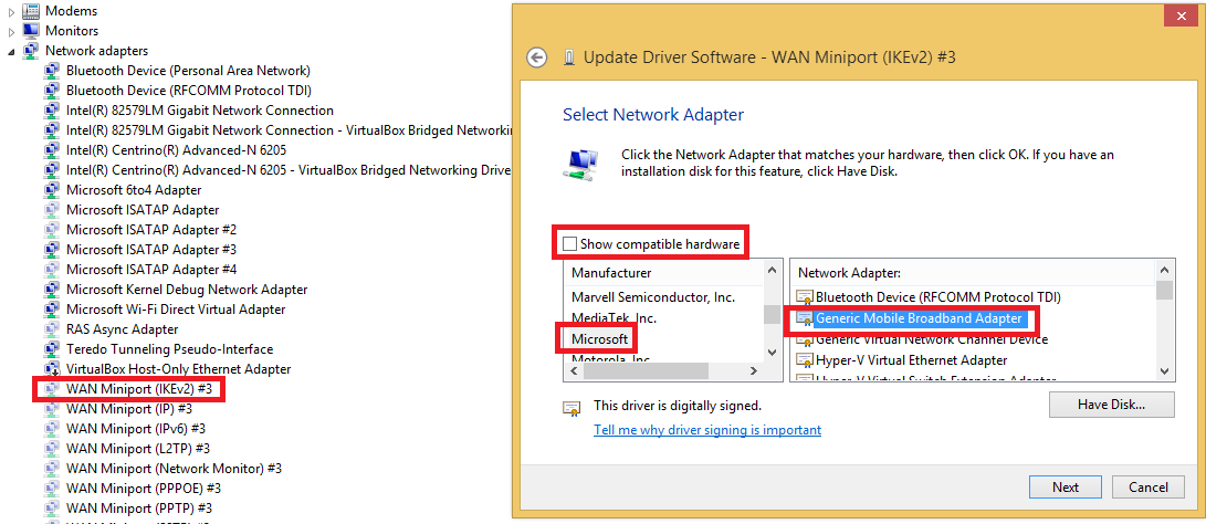 Windows 8 | Wan miniport | device disconnected – Duh! Microsoft did it ...